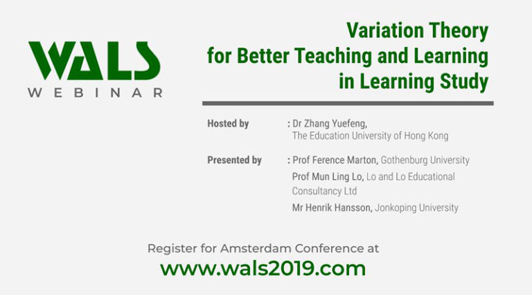 Variation Theory for Better Teaching and Learning in Learning Study – WALS
